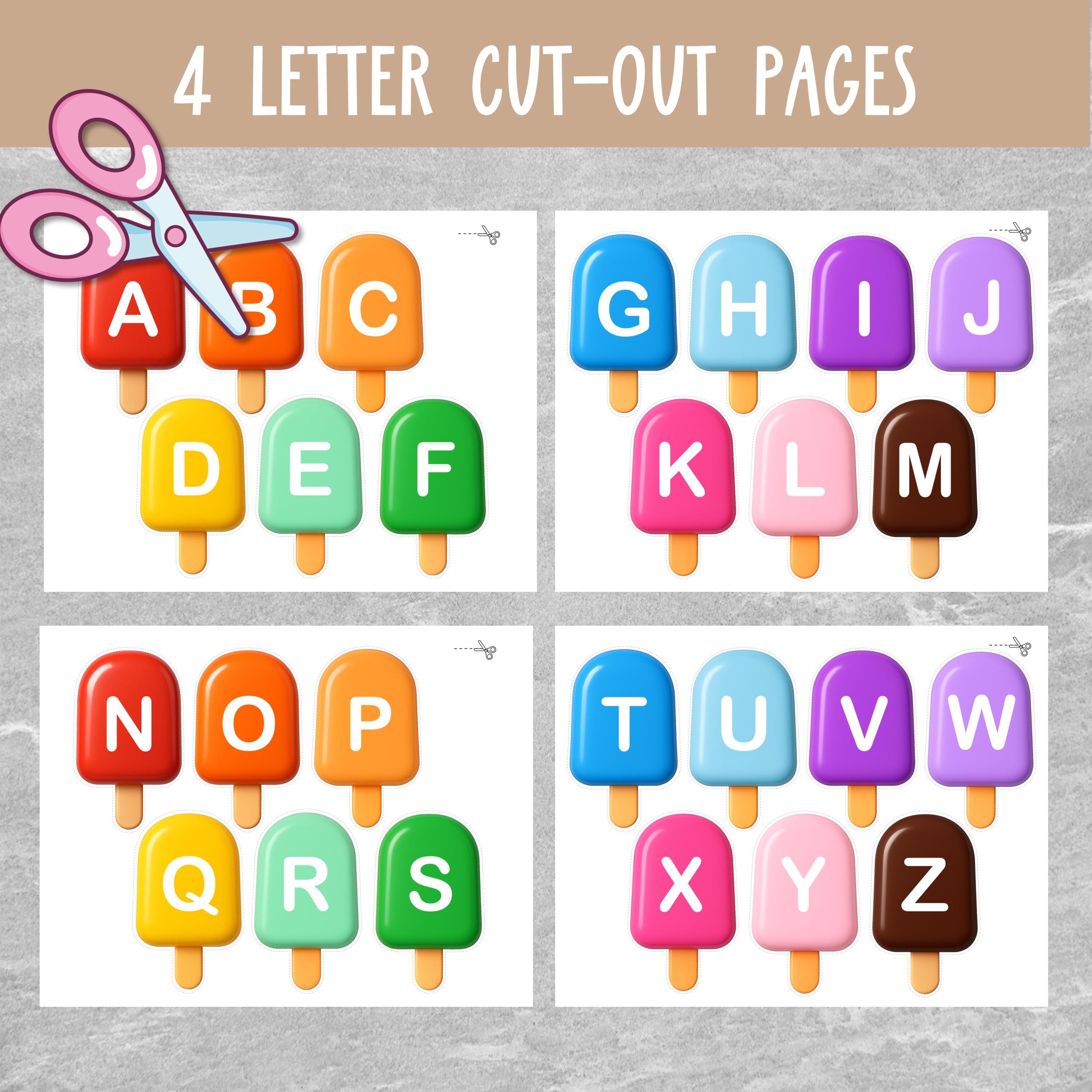 Popsicle Alphabet Matching Game: Preschool ABC Learning (digital ...