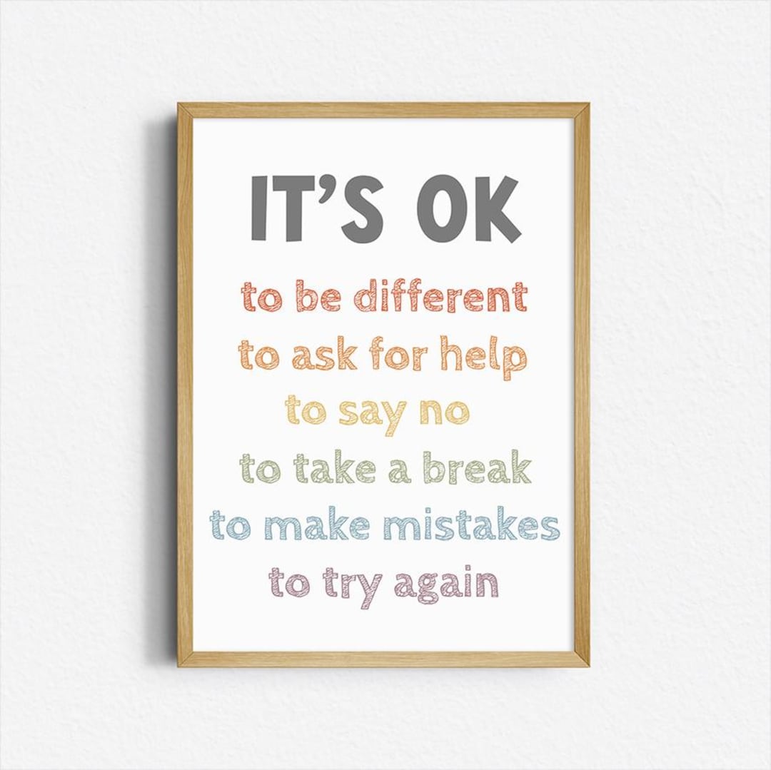 It’s OK Affirmation Poster for Kids, Positive Printable Wall Art ...