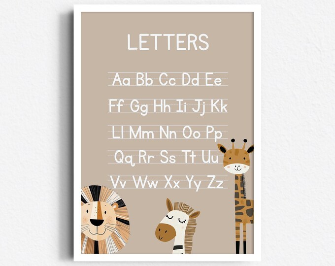 Safari Animal Alphabet Poster: Boho Classroom Decor (digital Download ...