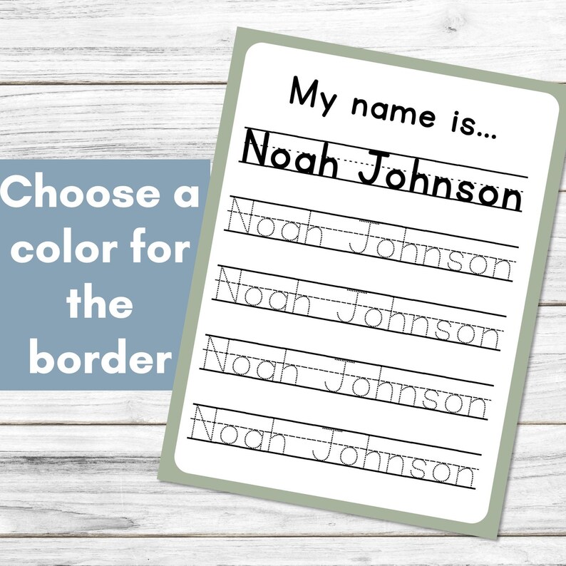 Pre-k Custom Name Tracing Worksheet | Preschool Print Out | My Name ...