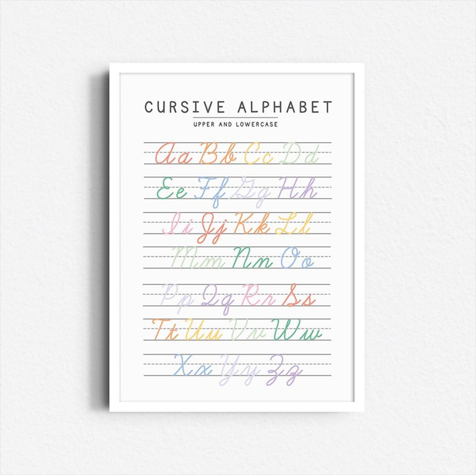 Cursive Handwriting Chart | Printable Alphabet Poster | Homeschool ...