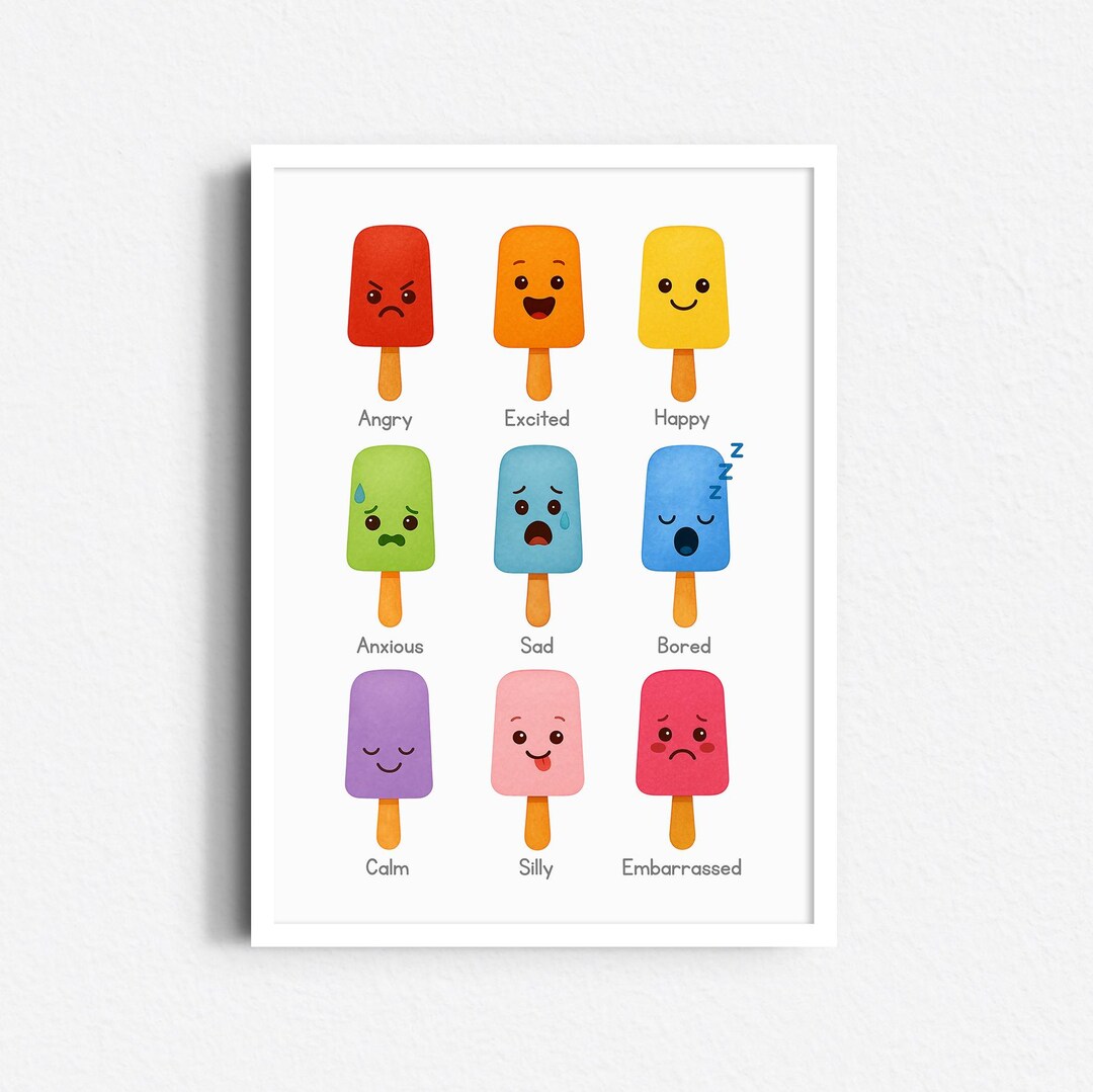 Kids Emotions Poster – Feelings Chart for Preschool & Classroom ...