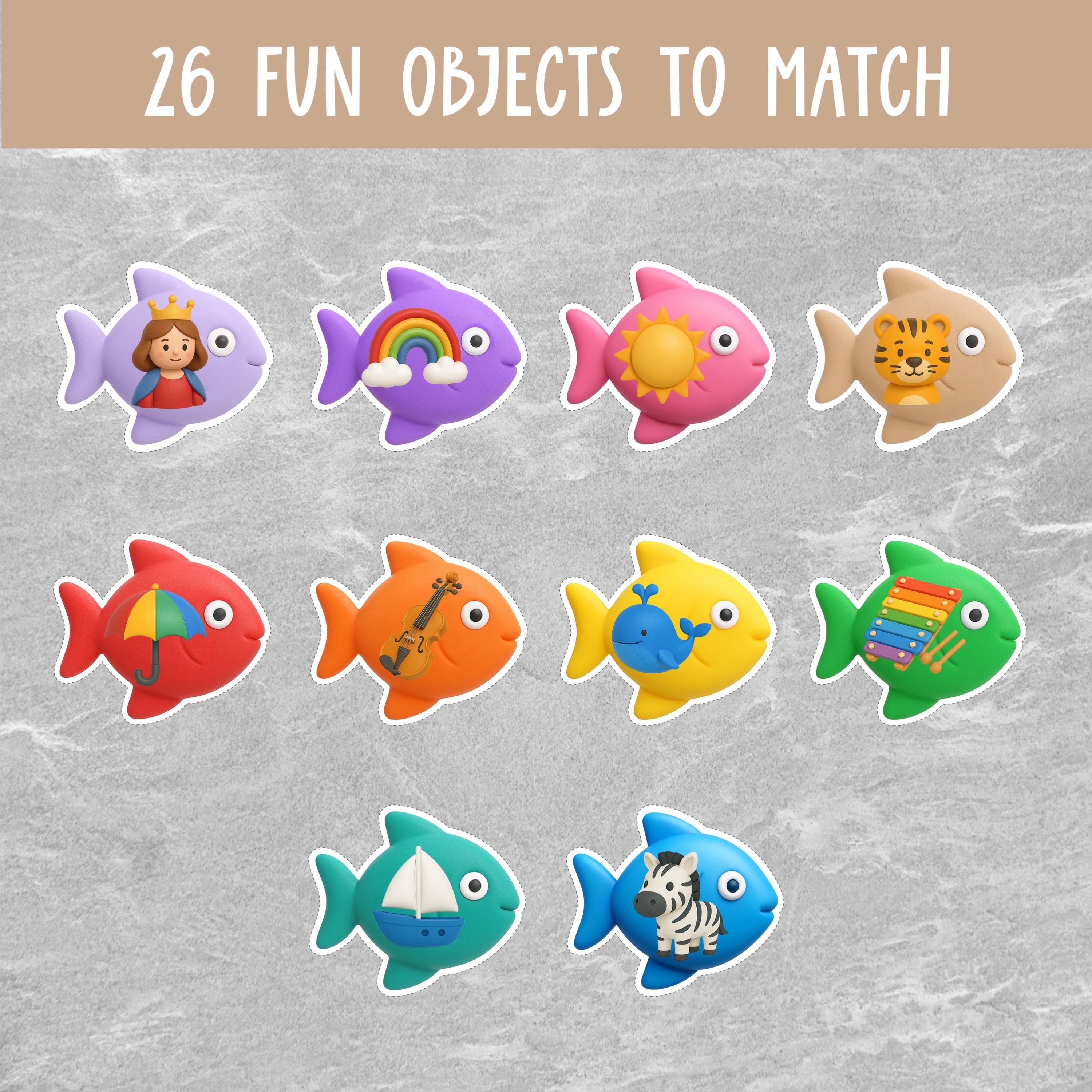 Fish Alphabet Matching Game: Preschool ABC Cards (digital Download) - Etsy