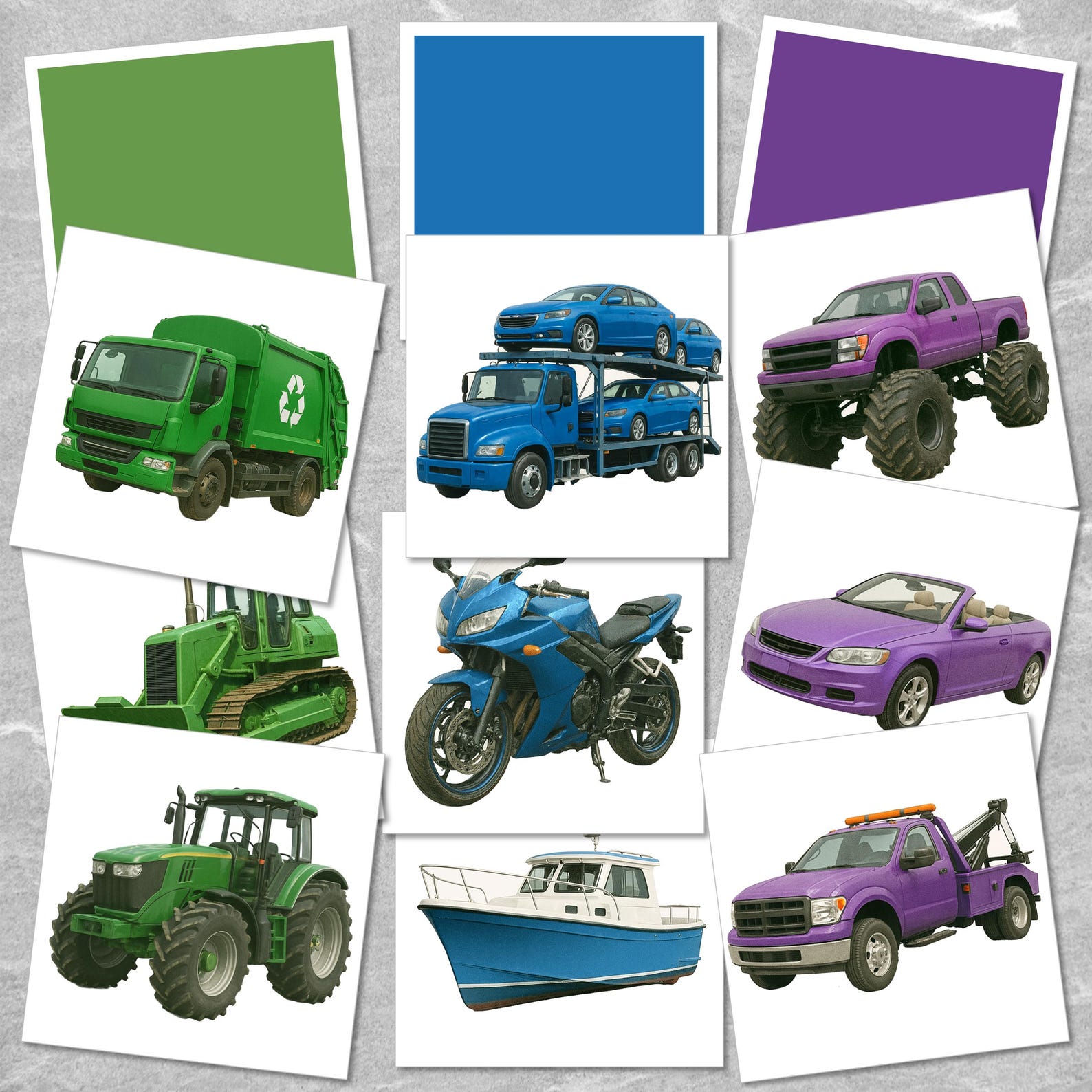 Vehicle Color Sorting Activity for Preschool – 44 Printable Cards ...