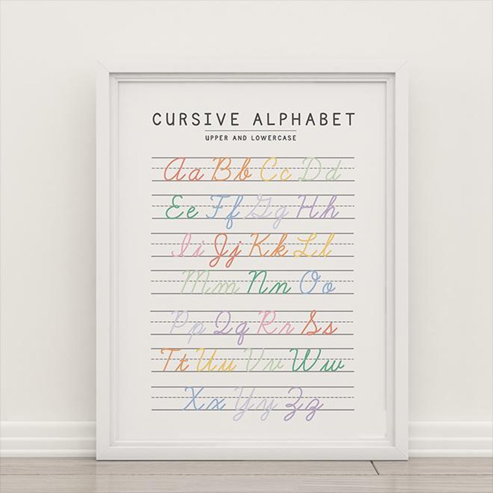 Cursive Handwriting Chart | Printable Alphabet Poster | Homeschool ...
