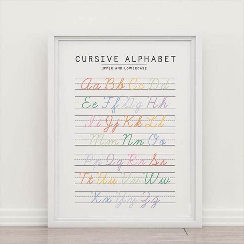 Cursive Handwriting Chart | Printable Alphabet Poster | Homeschool ...