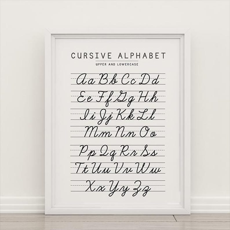 Cursive Handwriting Chart | Printable Alphabet Poster | Homeschool ...