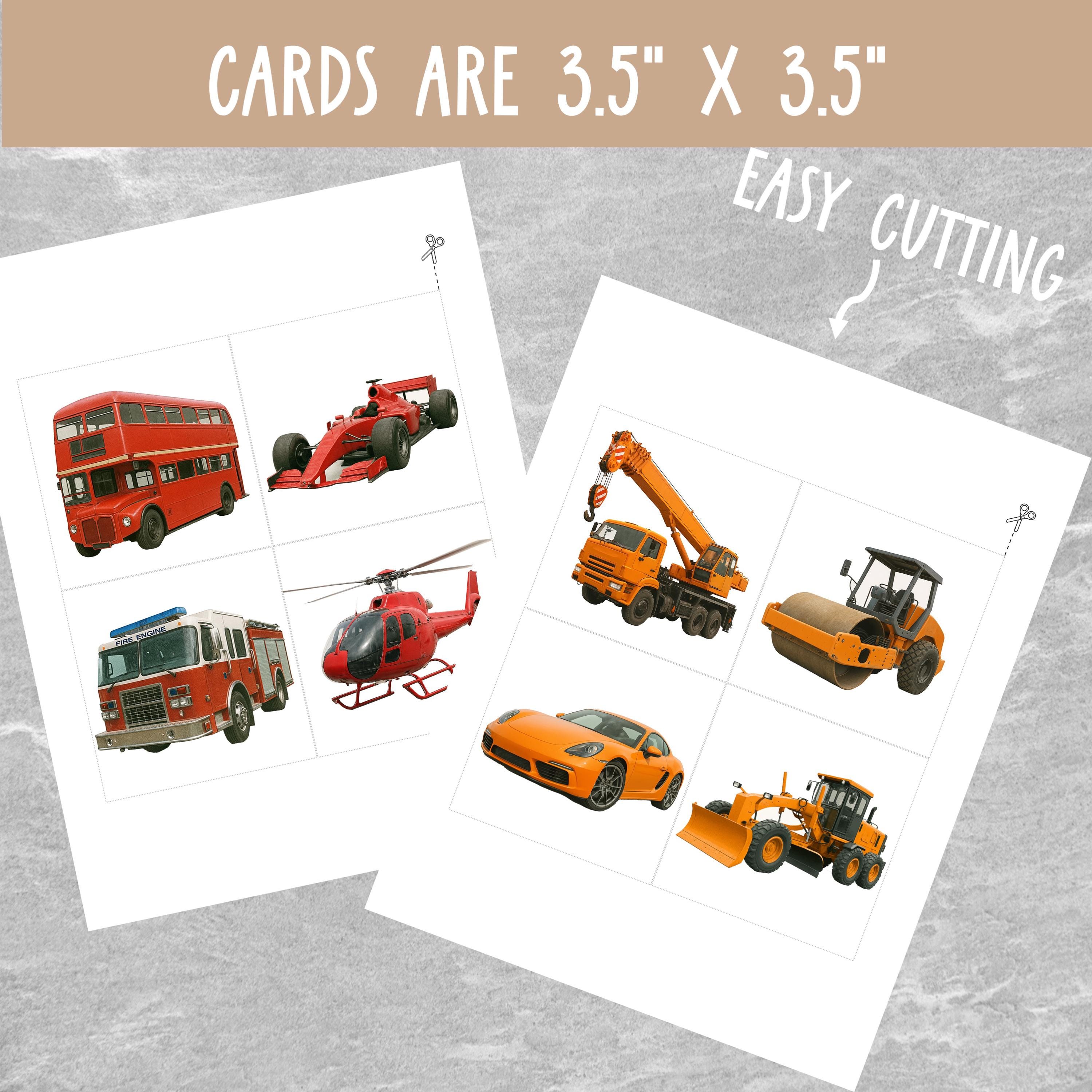 Vehicle Color Sorting Game: Preschool Transportation Cards (digital ...