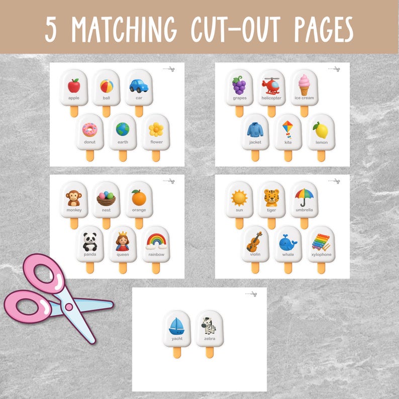 Popsicle Alphabet Matching Game: Preschool ABC Learning (digital ...