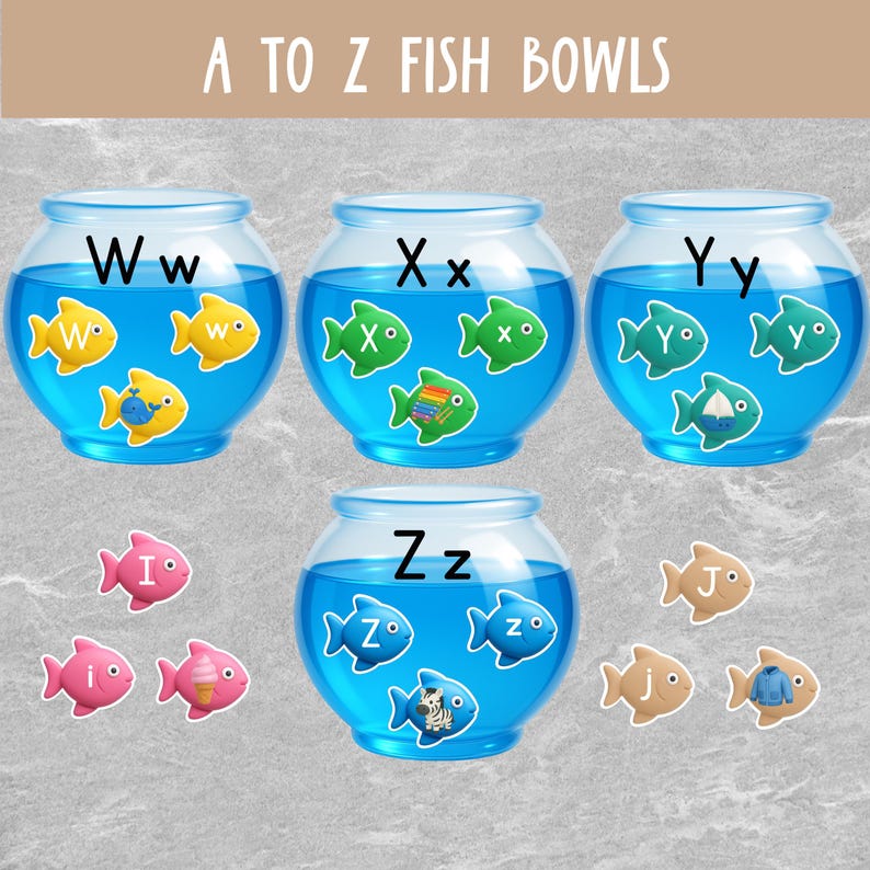 Fish Alphabet Matching Game: Preschool ABC Cards (digital Download) - Etsy