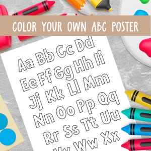 Color-in Alphabet Poster – A to Z Letter Coloring Activity for Kids ...