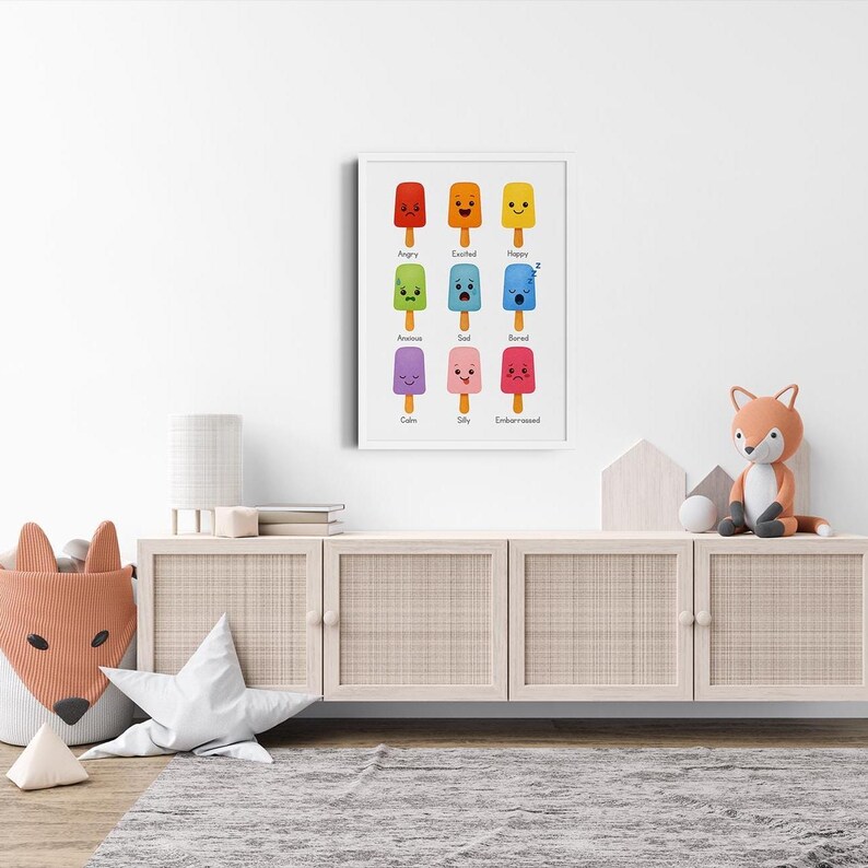 Kids Emotions Chart: Feelings Poster for Classroom & Playroom (digital ...