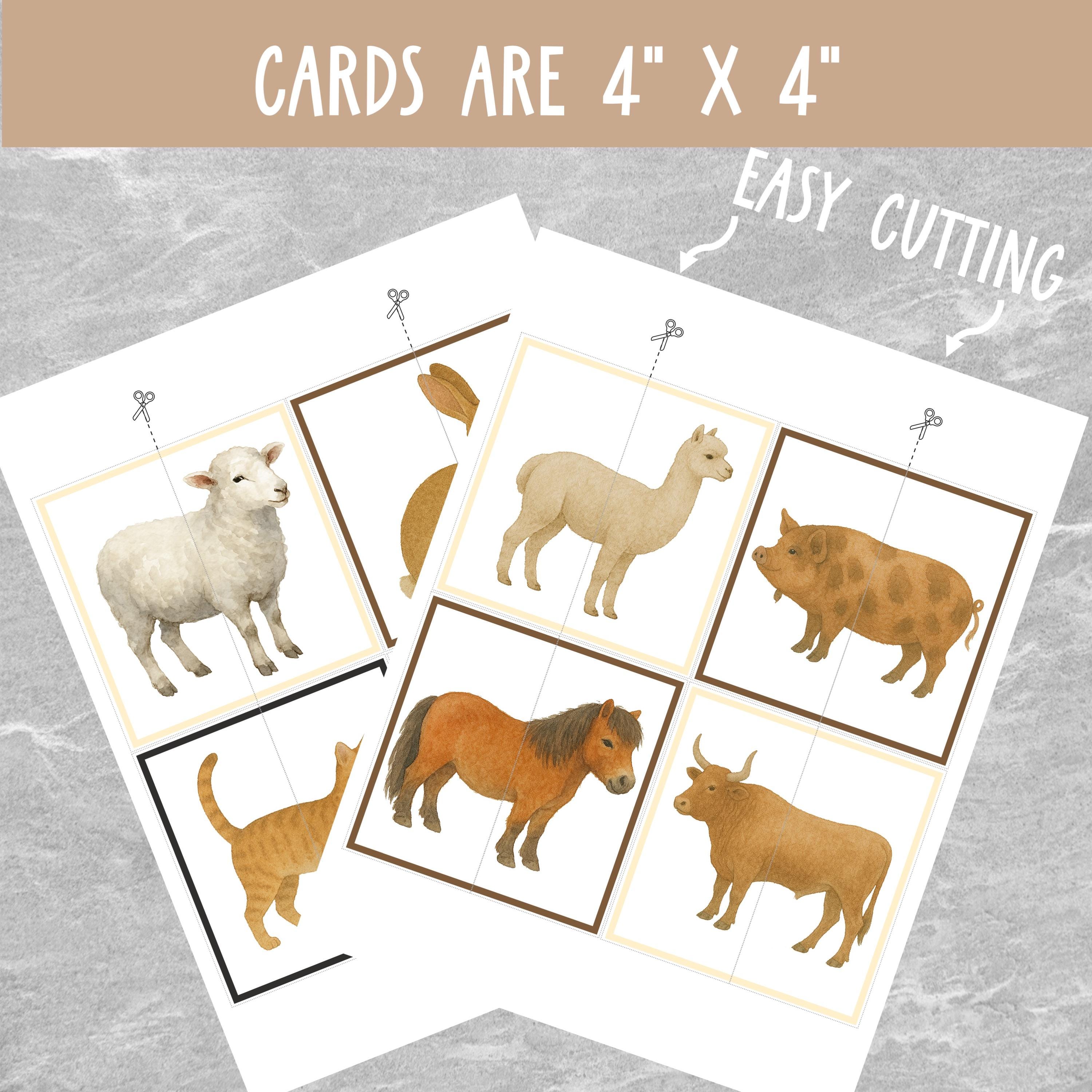 Farm Animal Matching Game: Montessori Toddler Activity (28 Printable ...
