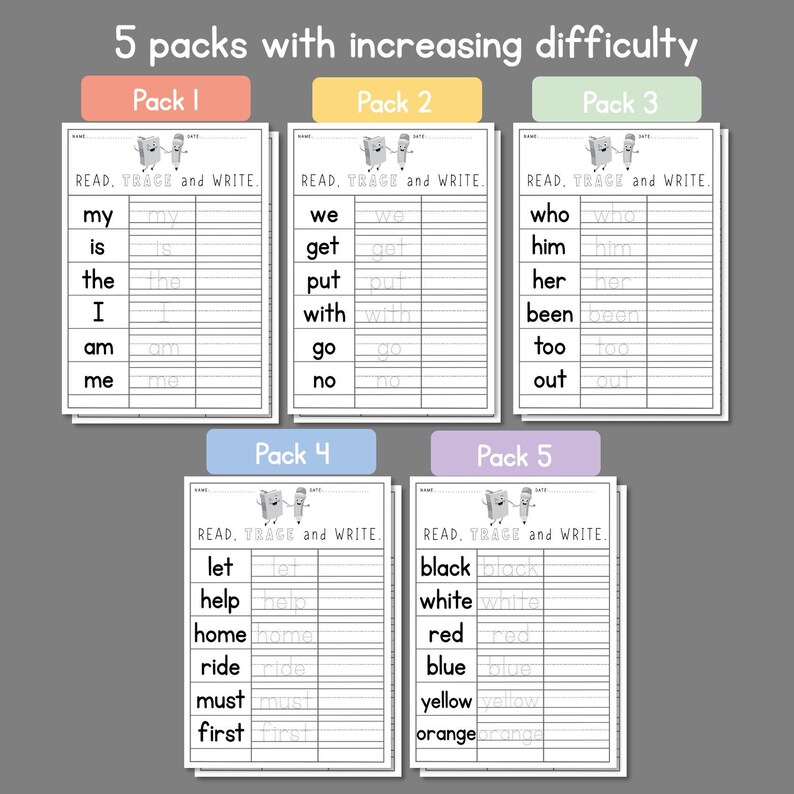 150+ Printable Sight Words | Kindergarten & 1st Grade Worksheets ...