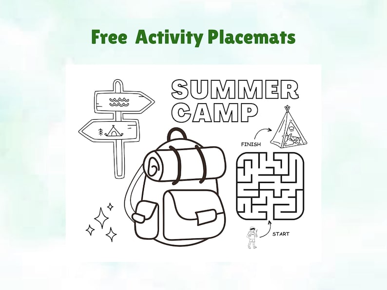 Summer Camp Coloring Pages, Kids Activity Book, Camping Fun, Printable ...