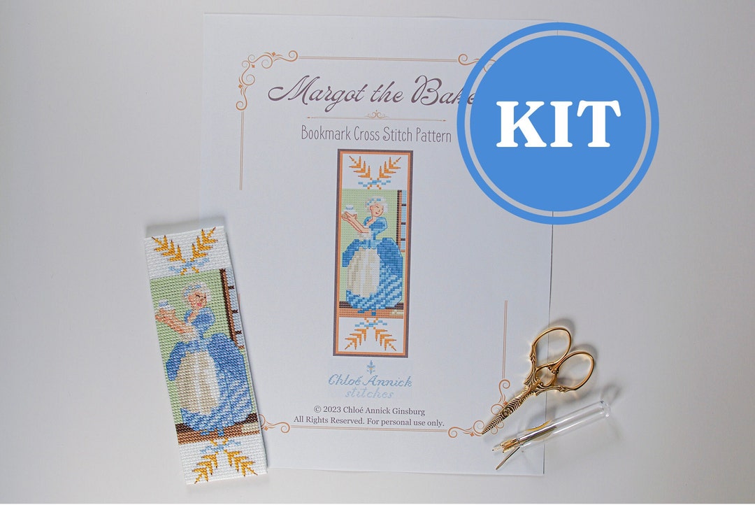 Kit Cross Stitch Bookmark Pattern Rococo Baker Kit and Pattern - Etsy