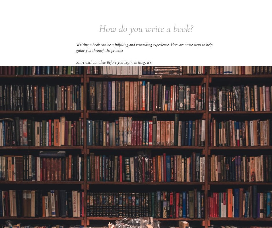 How to Write a Book Step by Step Template - Etsy