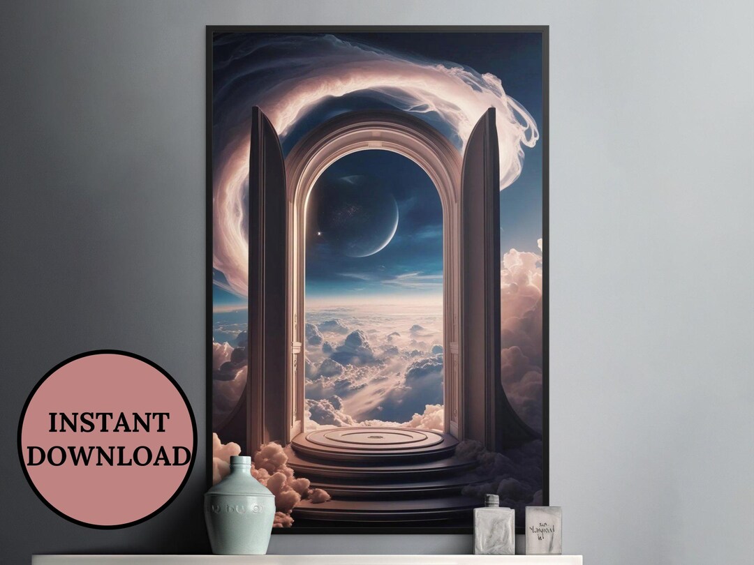 Celestial Heaven (14) AI Wall Art Fantasy Landscape Instant Download ...