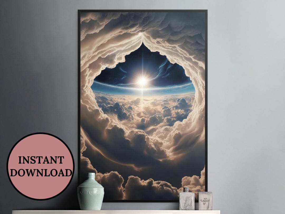 Celestial Heaven (32) AI Wall Art Instant Download Surreal Clouds and ...
