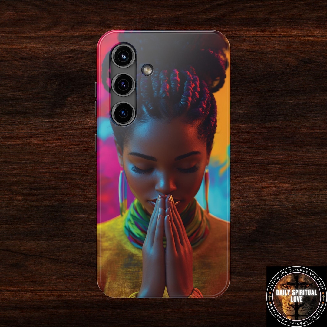 Praying Black Woman Tough Phone Cases, Black Woman iPhone Covers ...