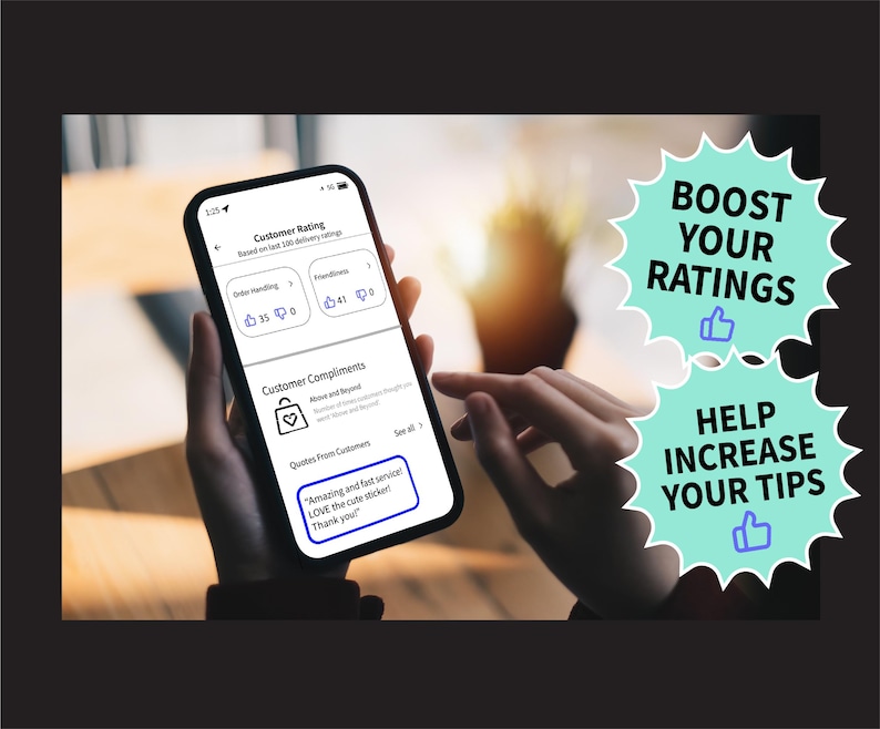 Delivery Driver RATE ME Stickers for Doordash & Uber Eats - Etsy