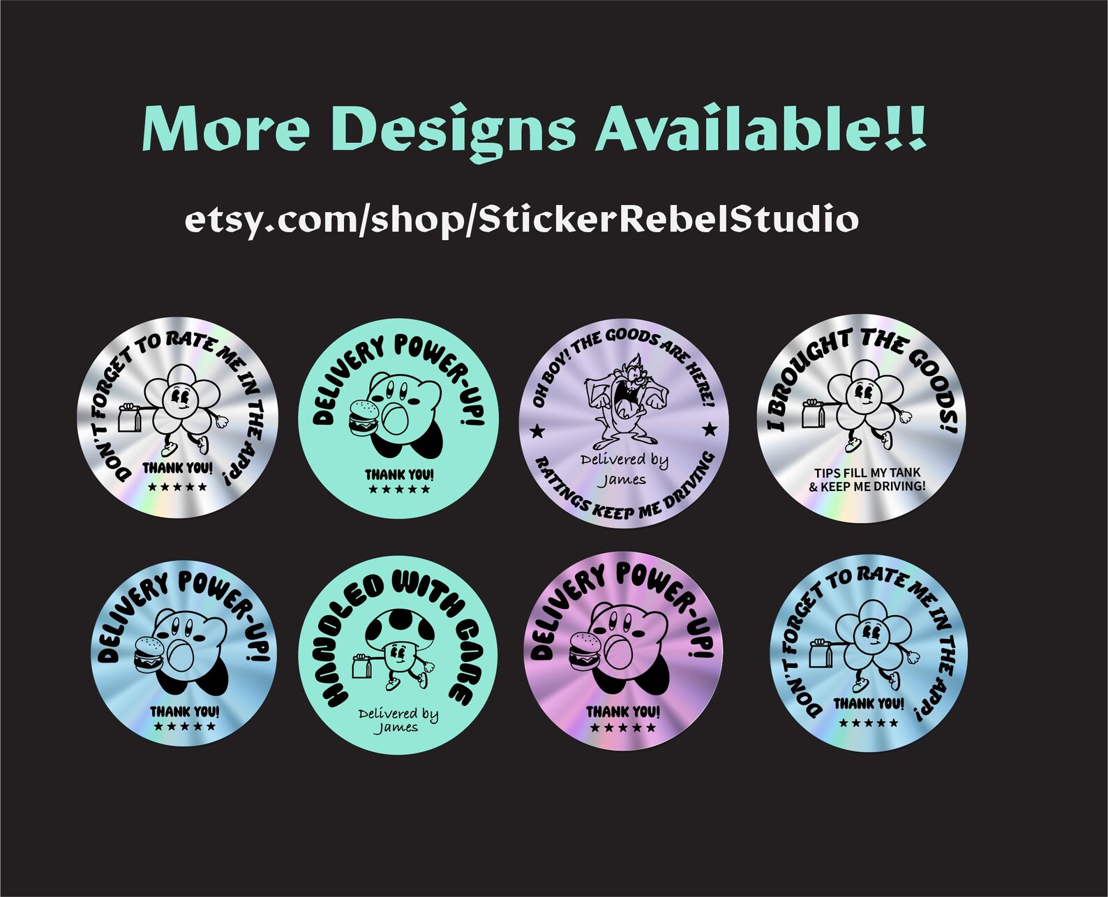 Kirby Themed | Food Delivery Stickers | Ubereats Delivery Stickers ...