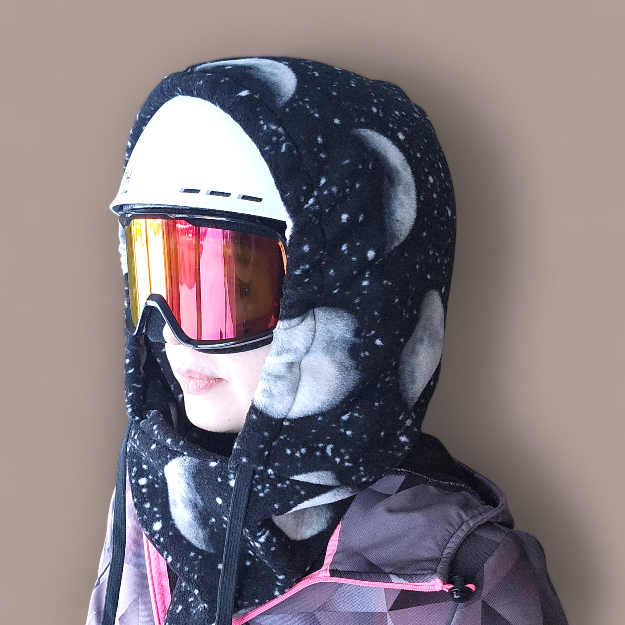Snowboarding Hood | Ski Hood | Fleece Hood | Space Print - Etsy
