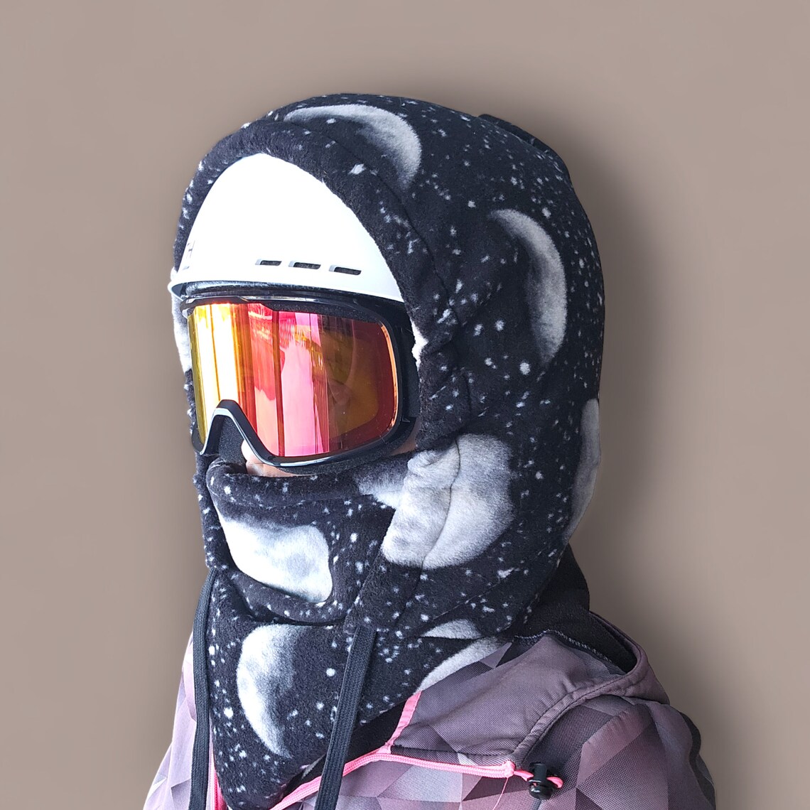 Snowboarding Hood | Ski Hood | Fleece Hood | Space Print - Etsy