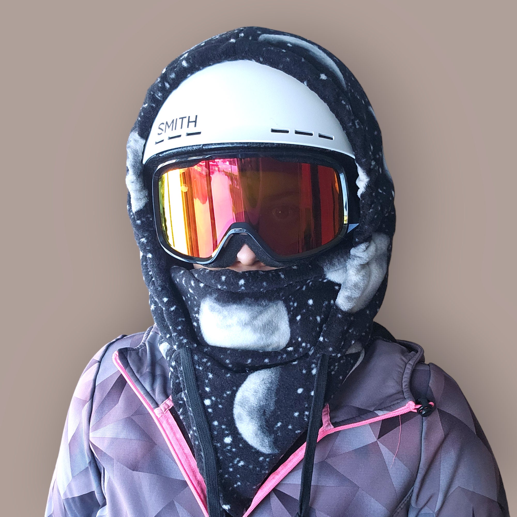 Snowboarding Hood | Ski Hood | Fleece Hood | Space Print - Etsy