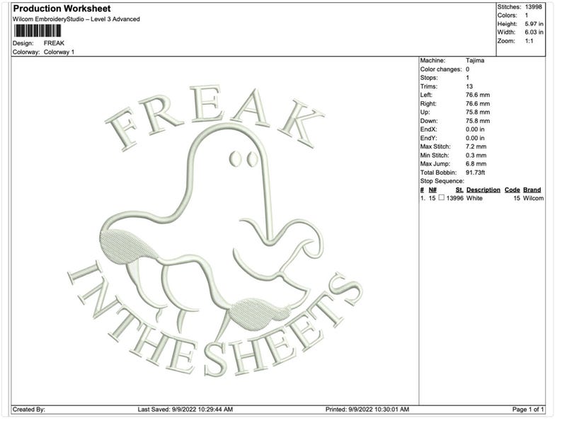 Ghost Freak in the Sheets Embroidery File / Halloween, Spooky, Fall ...