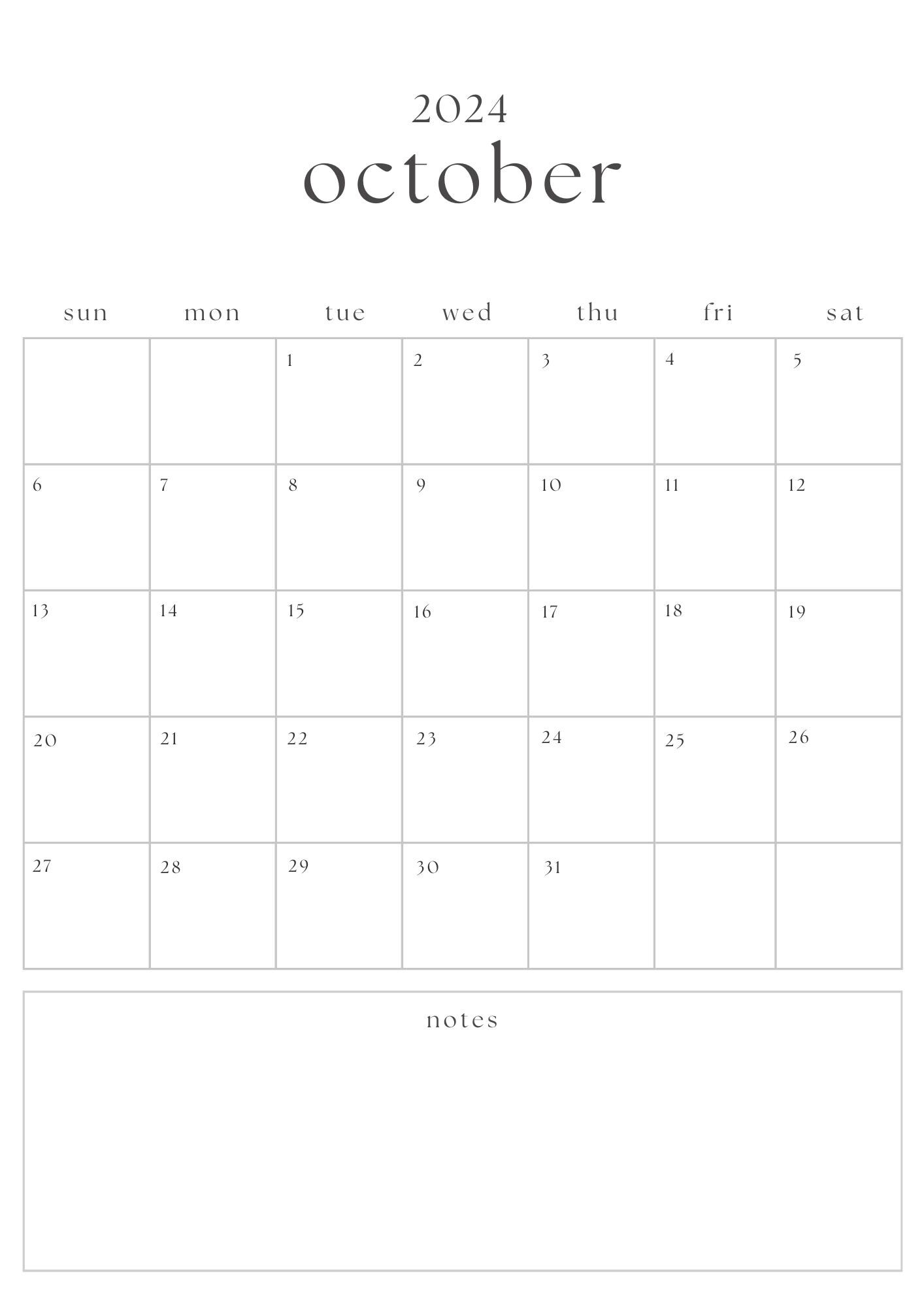 Aug-dec 2024 Monthly Calendar Templates, Printable, A4 - Etsy
