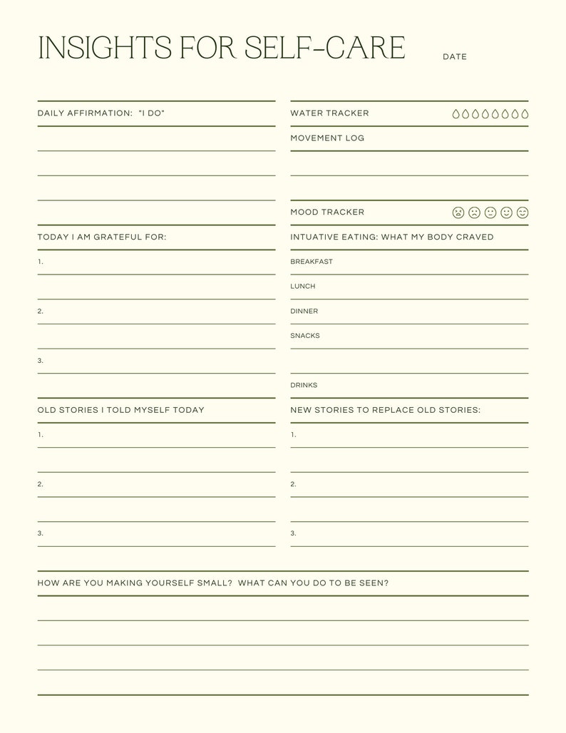 Self-care, Daily Log, Counseling Progress, Mental Health, Counseling ...