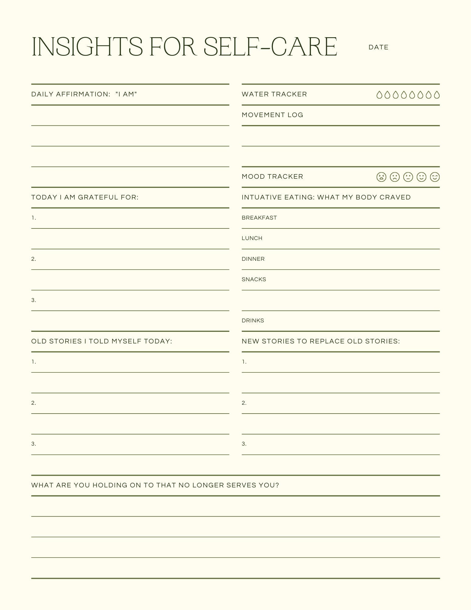 Self-care, Daily Log, Counseling Progress, Mental Health, Counseling ...