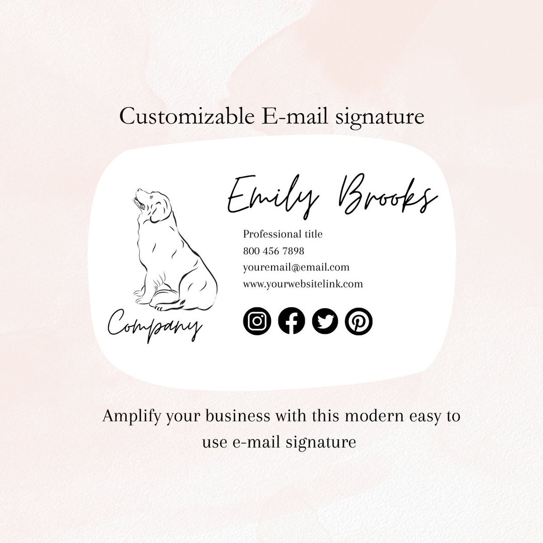 Email Signature Template Email Signature Dog Email Template - Etsy