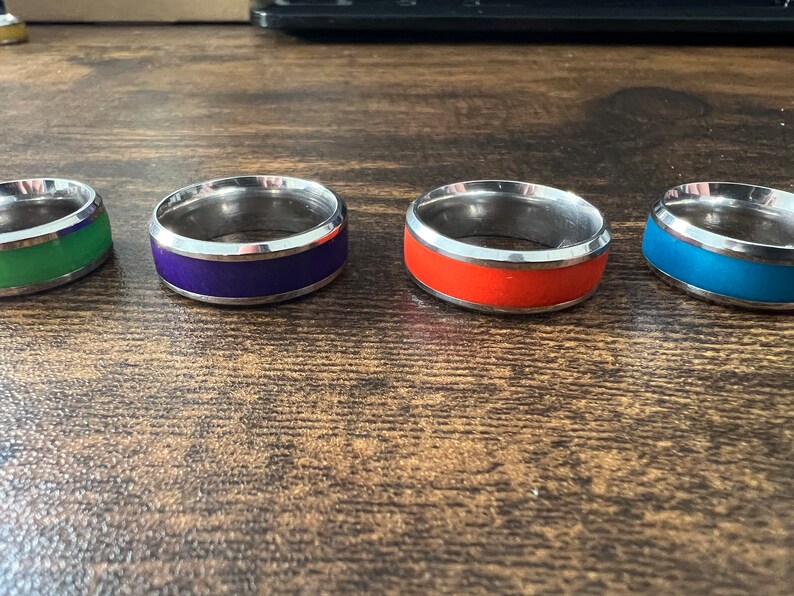 Resin Inlay Stainless Steel Rings, Inspired by Destiny 2 - Etsy