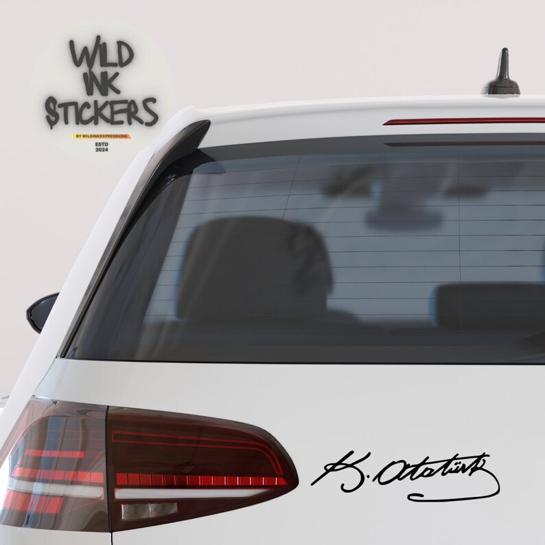 Authentic Kemal Atatürk Signature Decal High-quality Vinyl Sticker 8x2 ...
