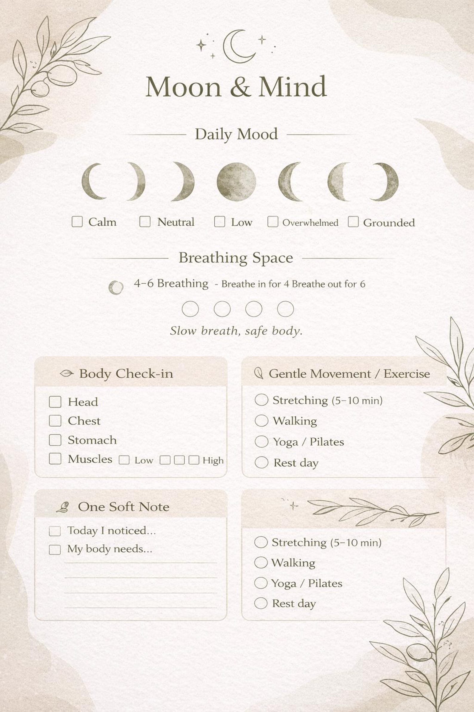 Self Care Planner /weekly Mental Health Journal / Printable Digital ...