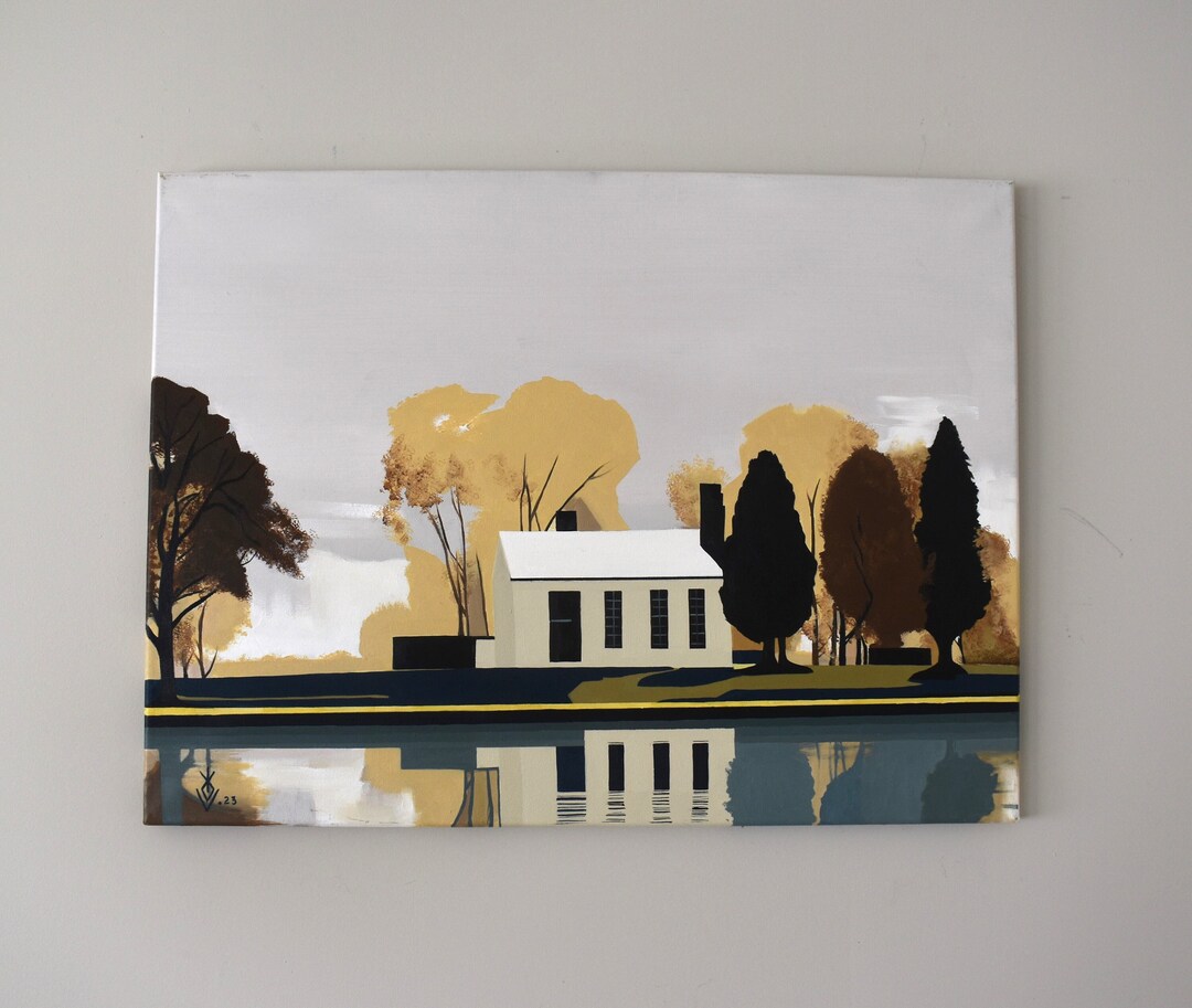 Minimalist Landscape Oil Painting on Canvas - Etsy