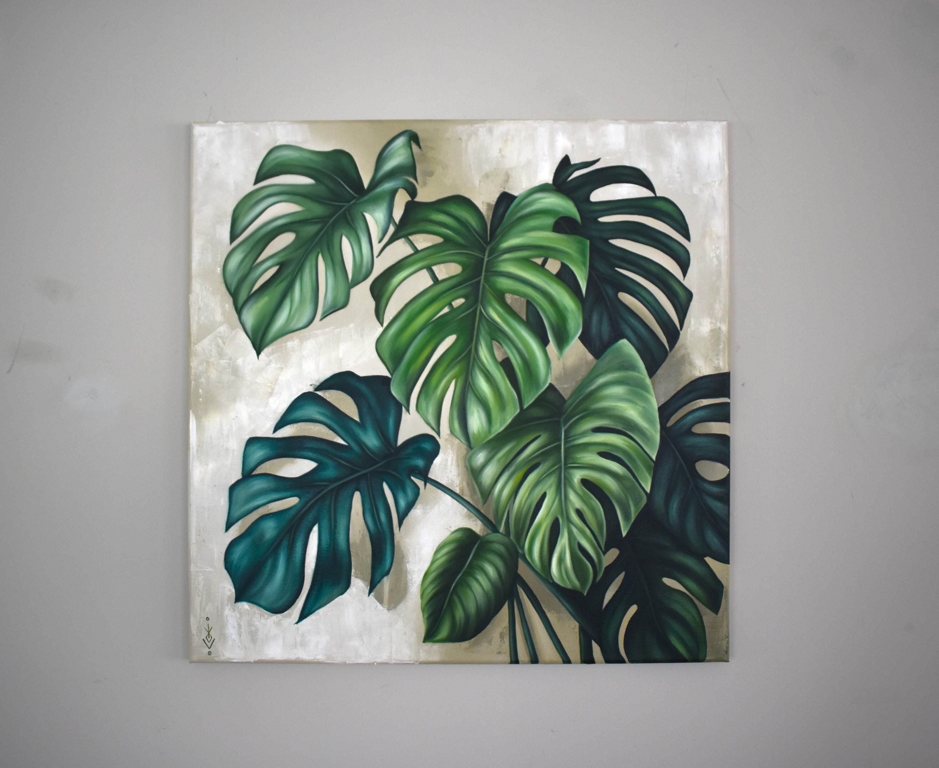Oil Painting Monstera Artwork Home Decor Gifts Canvas Art - Etsy