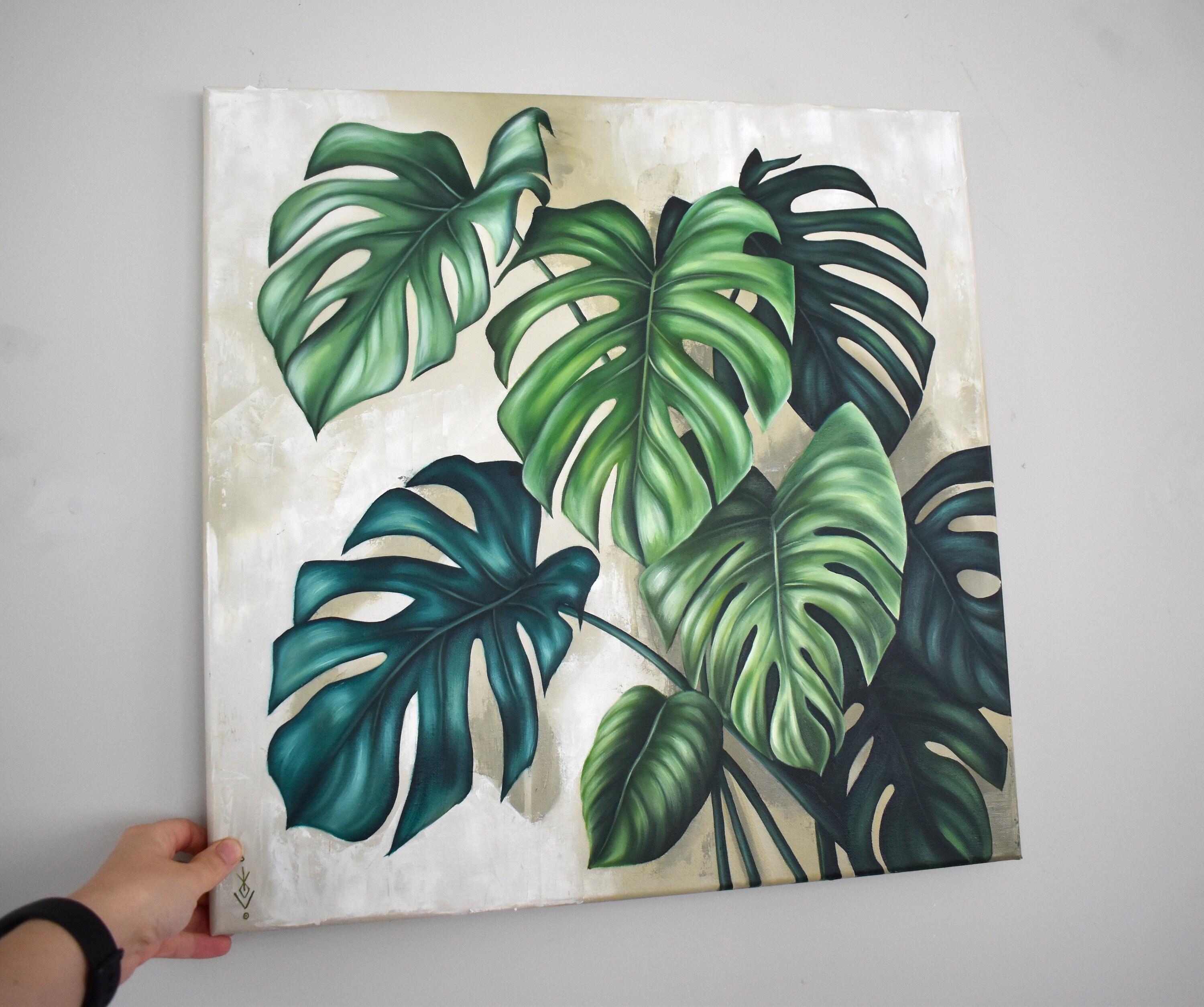 Oil Painting Monstera Artwork Home Decor Gifts Canvas Art - Etsy