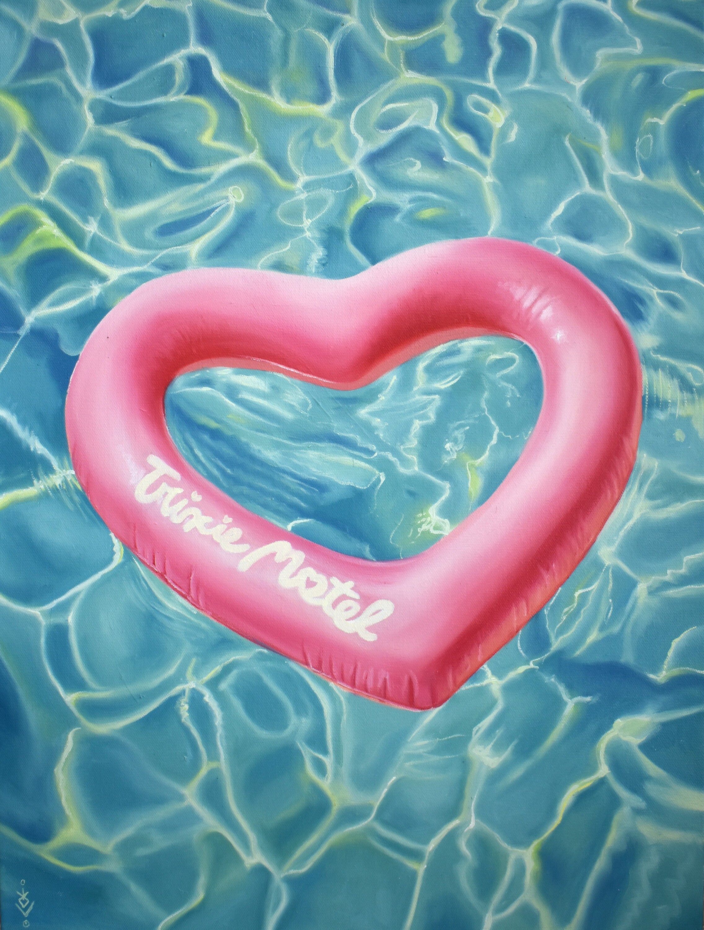 Modern Pool Art Print Pink Floatie Art Trixie Motel Home Decor Gift ...