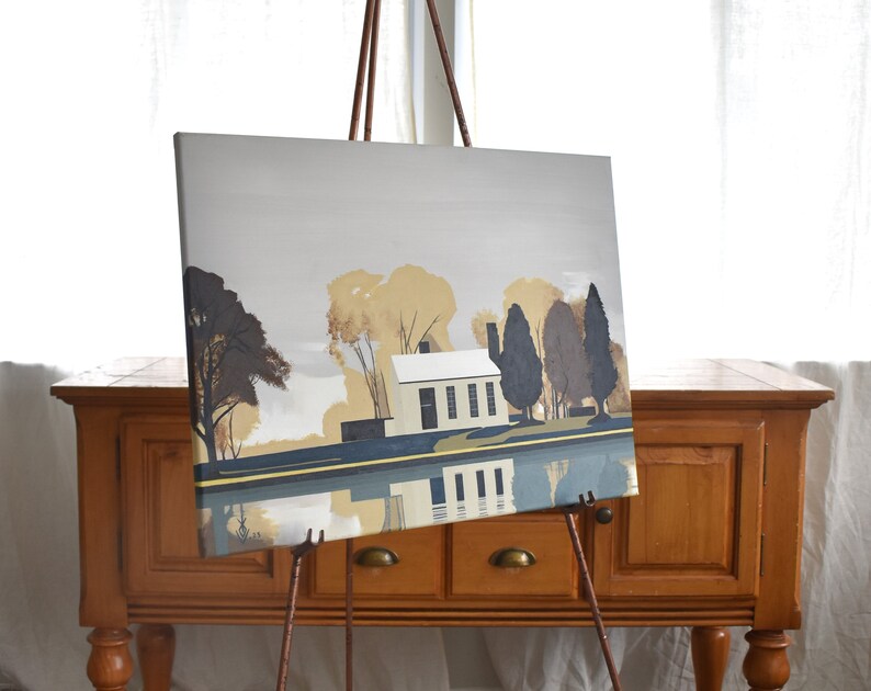 Minimalist Landscape Oil Painting on Canvas - Etsy