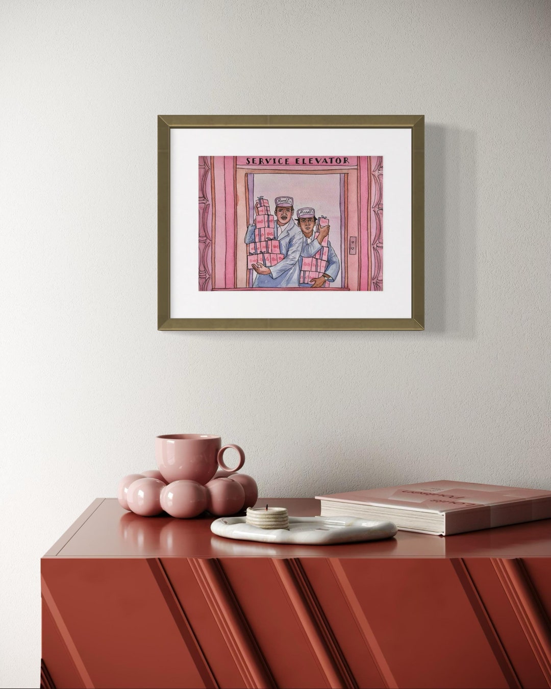 Art Print Grand Budapest Hotel Watercolor Illustration Artwork Home ...