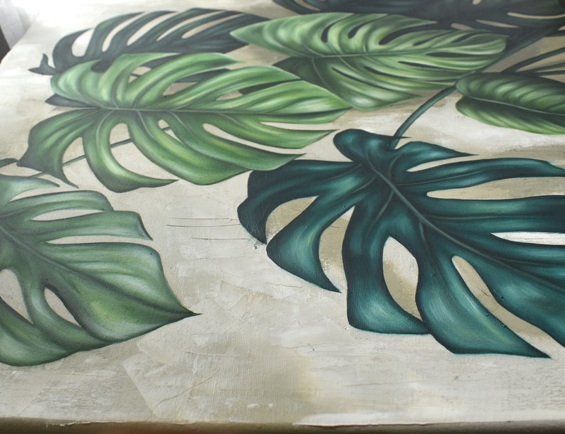 Oil Painting Monstera Artwork Home Decor Gifts Canvas Art - Etsy