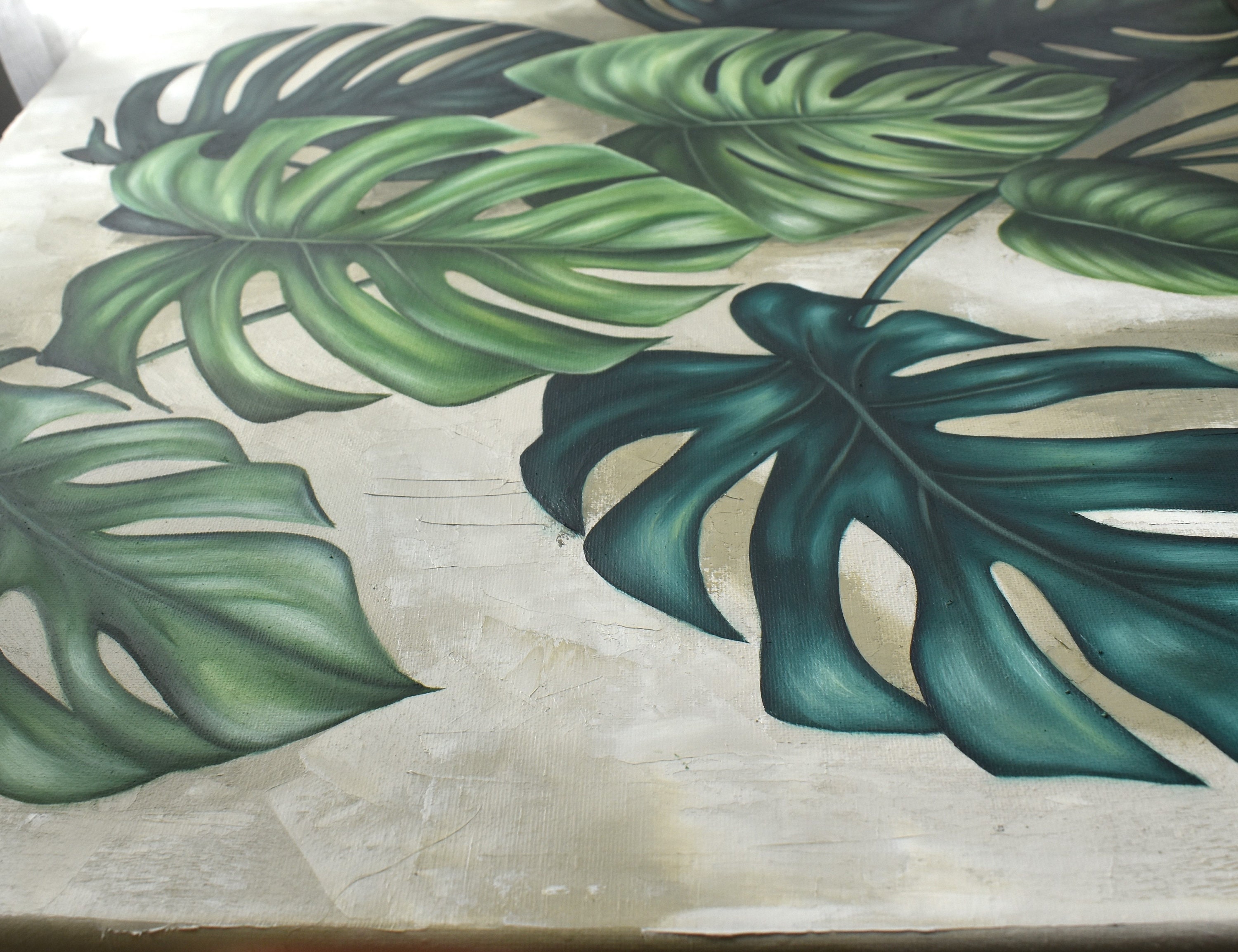 Oil Painting Monstera Artwork Home Decor Gifts Canvas Art - Etsy