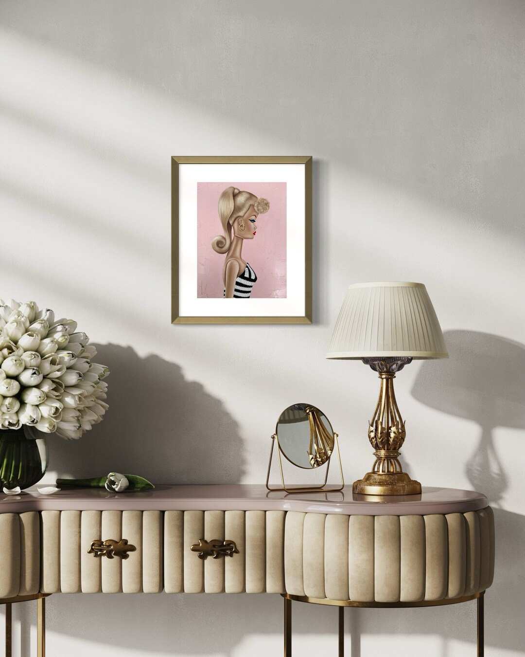 Art Print Retro Barbie 1950's Pink Artwork Home Decor - Etsy