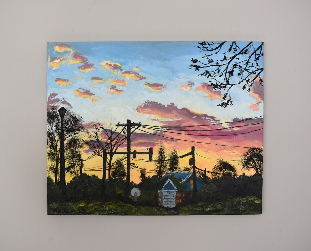 Oil Painting Impressionist Sunset Landscape on Canvas 16 X 20 In - Etsy