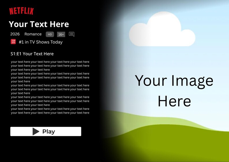 Personalized Netflix Poster | Editable Template, Wall Decor | Digital ...