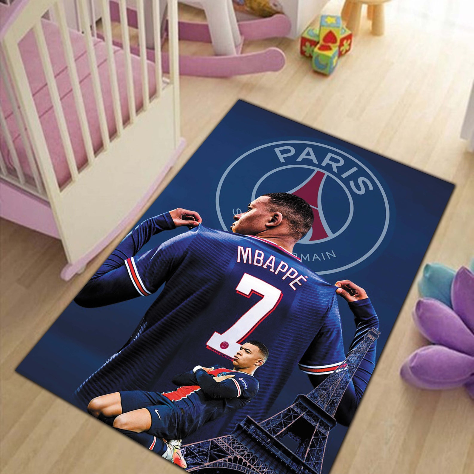 World Cup Rug, Mbappe Football Soccer Game France Carpet, Carpet Gift ...