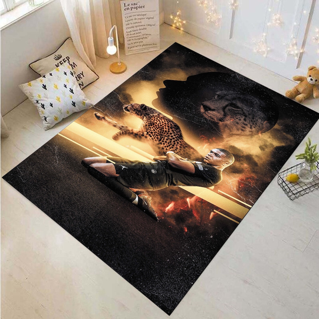 World Cup Rug, Mbappe Football Soccer Game France Carpet, Carpet Gift ...